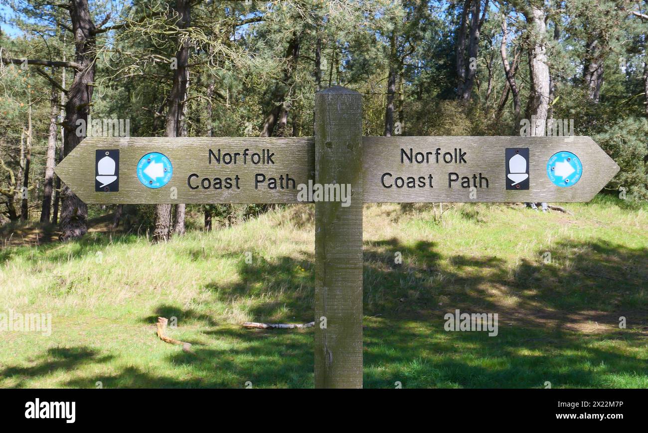 Norfolk Coast Path direction sign near Wells-next-the-Sea, Norfolk ...