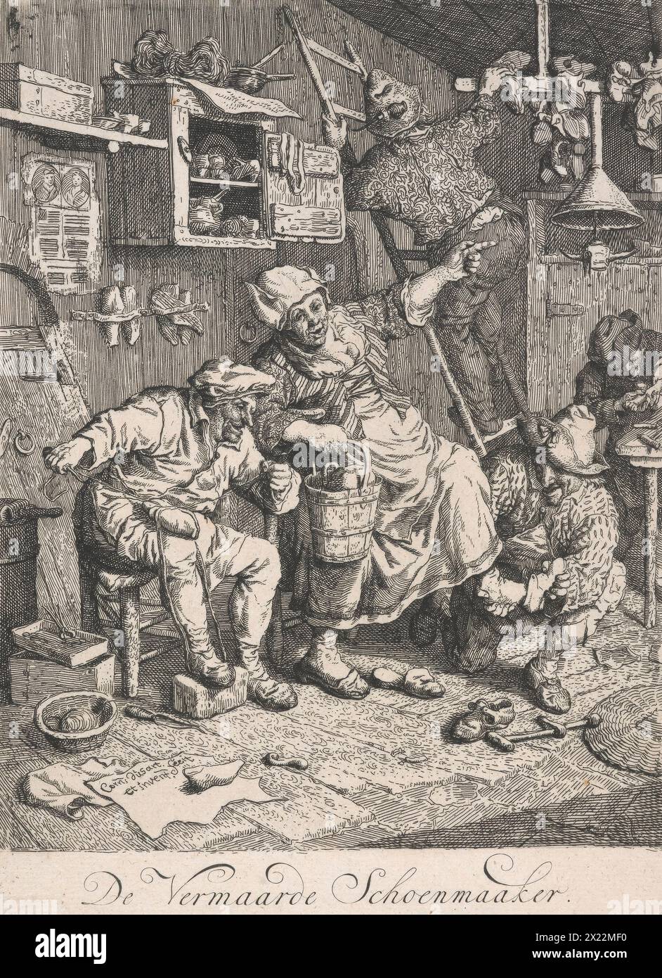 The famous shoemaker. De Vermaarde Schoenmaaker, 1695. The shoemaker ...