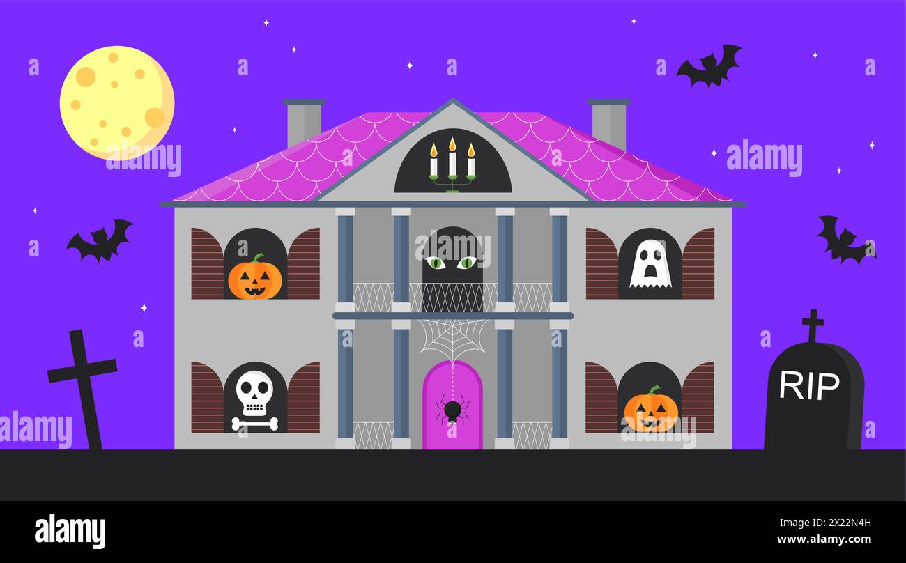 Halloween graveyard vector illustration set Stock Vector Image & Art - Alamy