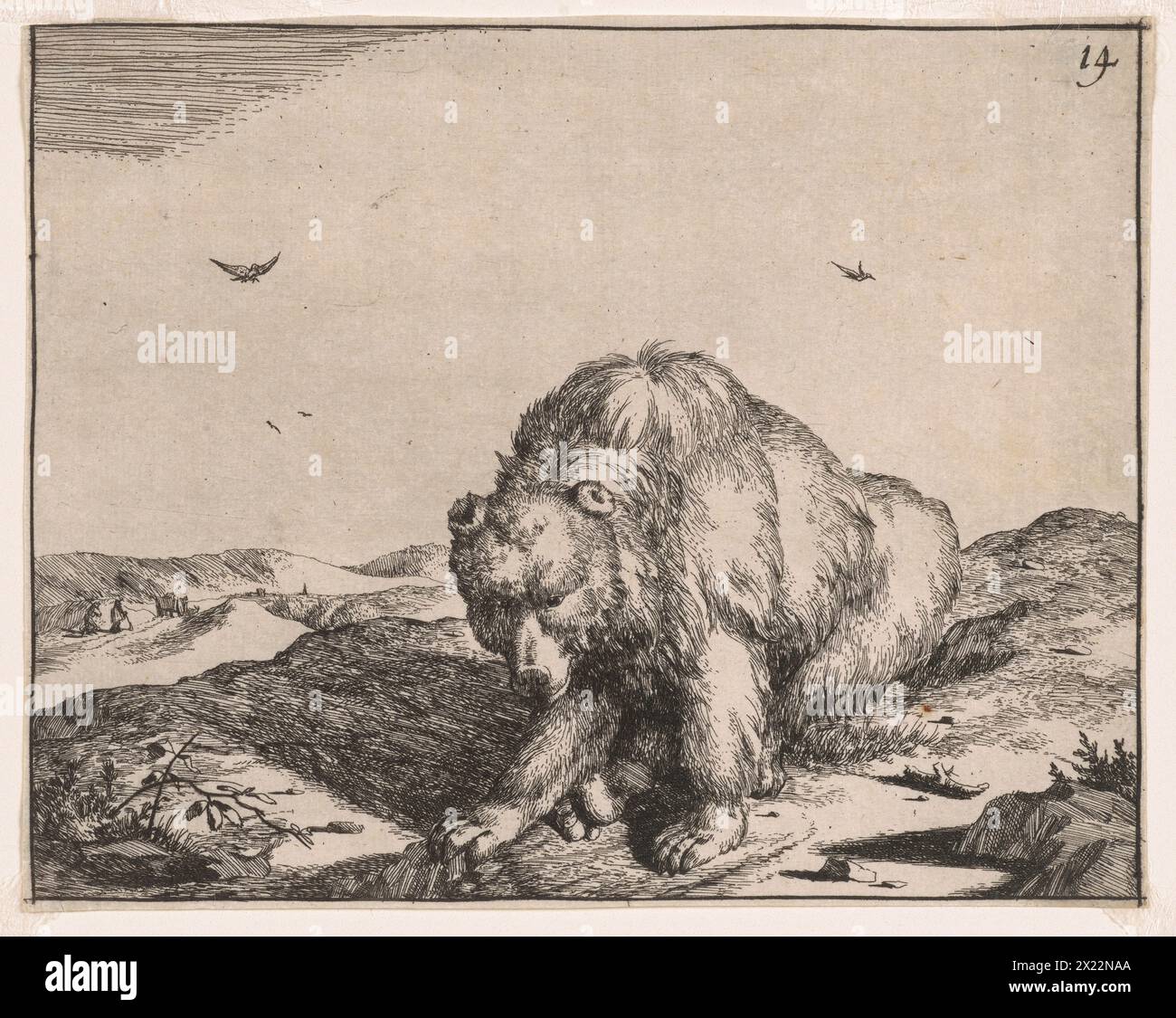 The set of the bears. Untitled plate 14, 1664. Fourteenth in the set, a ...