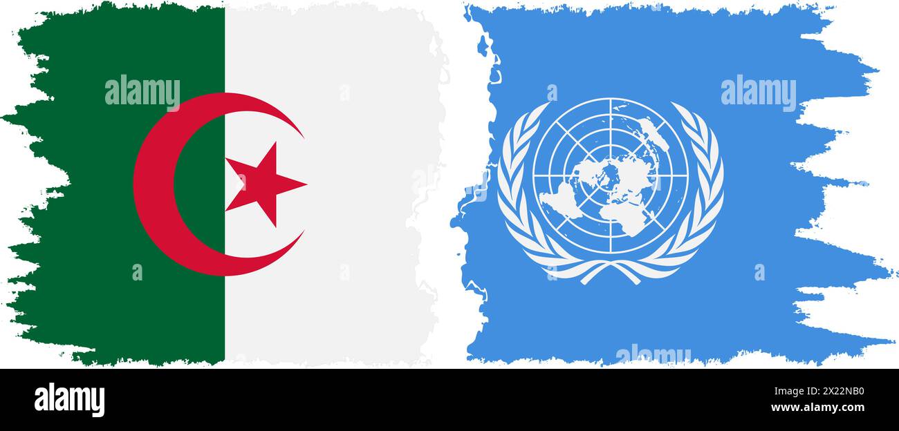 UN and Algeria grunge flags connection, vector Stock Vector Image & Art ...