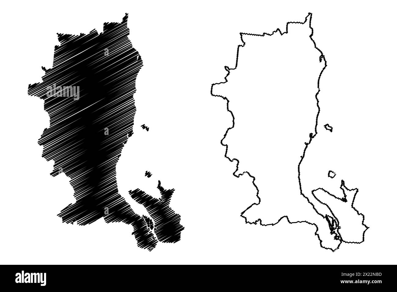 Outline map of cassowary coast Cut Out Stock Images & Pictures - Alamy