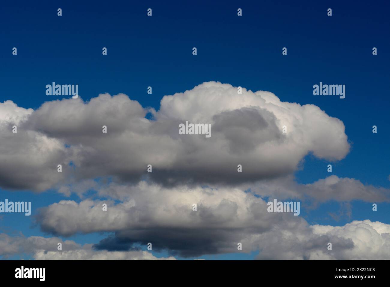 Cumulus clouds form on the horizon in Asheville, North Carolina, USA ...