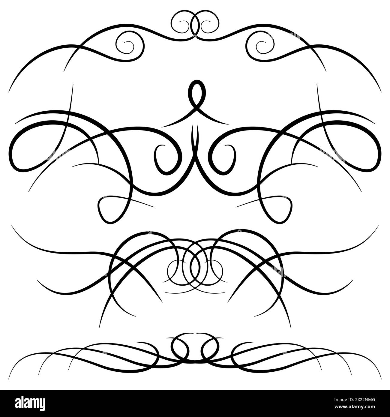 Set of vintage decorative curls, swirls, monograms and calligraphic ...