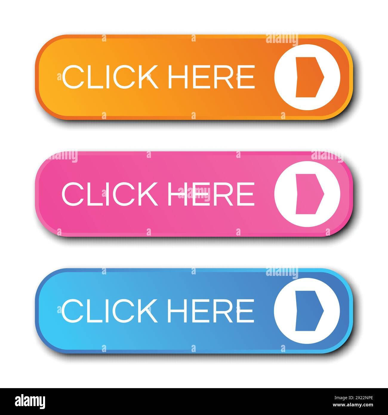 Set Of Three Modern Gradient Buttons With Shadows Read More Buttons Vector Illustration Stock