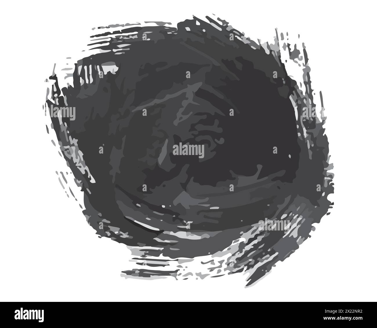 Black hand drawn ink stain. Ink spot isolated on white background ...