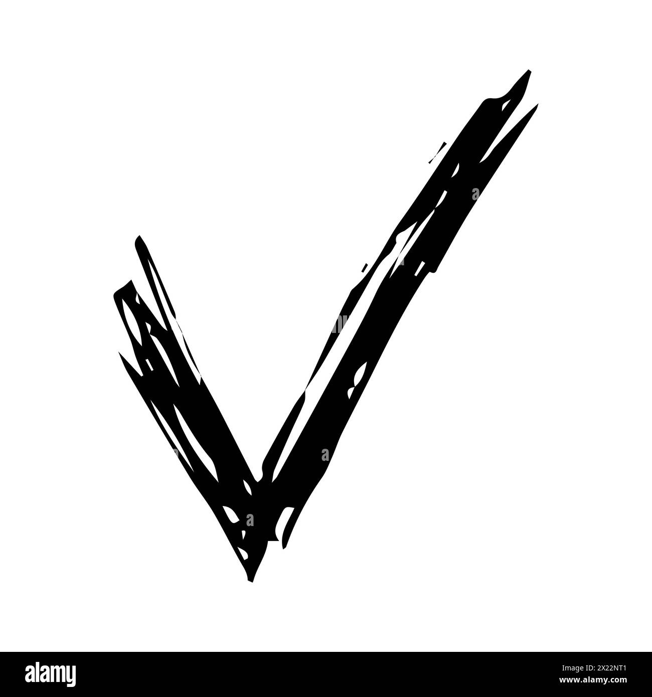 Hand drawn check symbol. Black sketch check symbol on white background ...