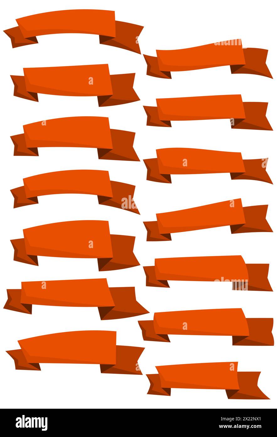 Set of orange cartoon ribbons and banners for web design. Great design ...