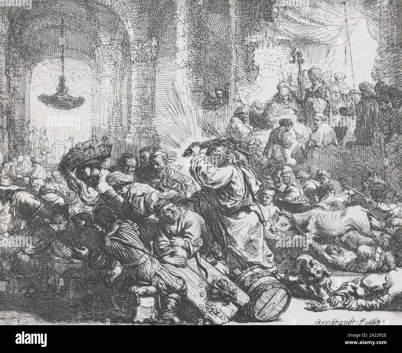 Christ driving the money changers from the Temple, 1635 Stock Photo - Alamy