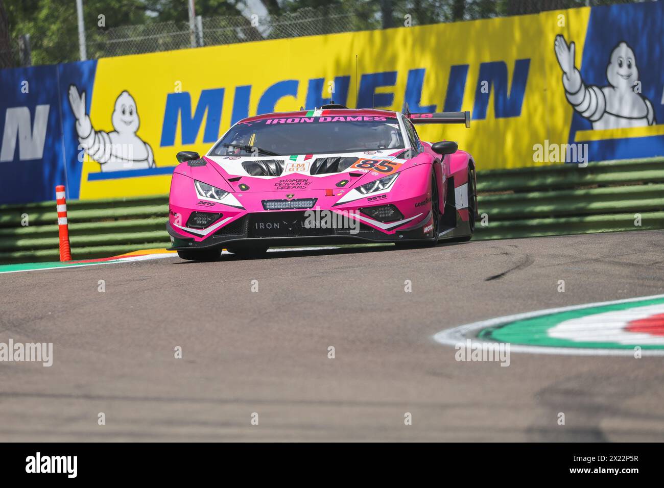 Imola, Italy, 19 April 2024, #85 Iron Dames (Ita) Lamborghini Huracan ...