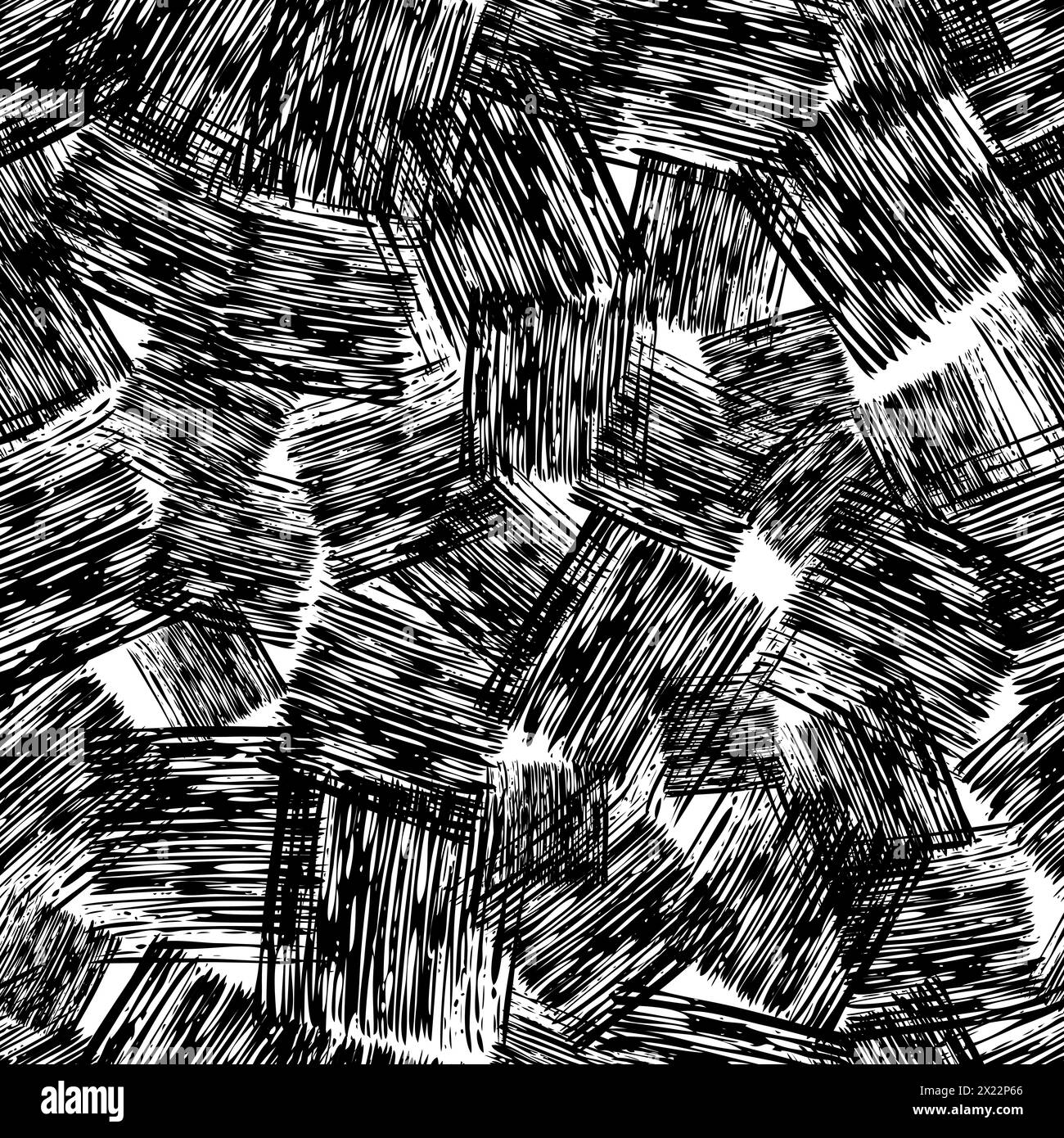 Seamless Pattern with hand drawn black scribble Smear. Abstract grunge texture. Vector ...