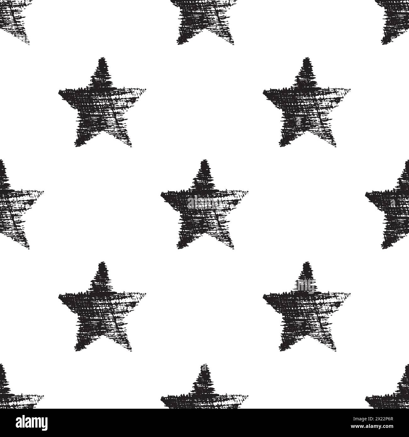 Seamless Pattern with hand drawn black Stars. Abstract grunge texture ...