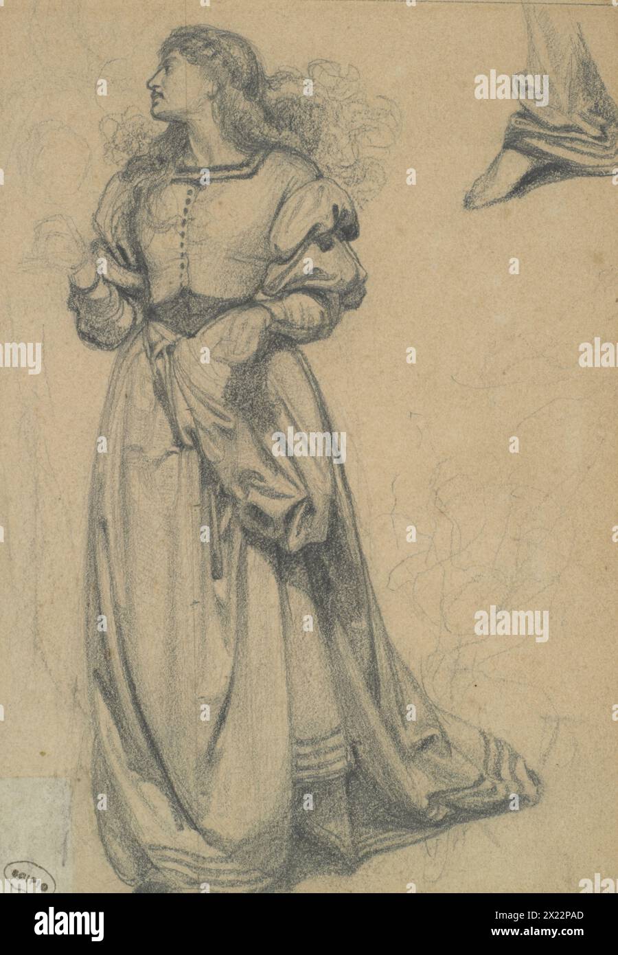 Study for female figure in engraved illustration to Amor Mundi, (c1865). ‘Amor Mundi’ can be ...