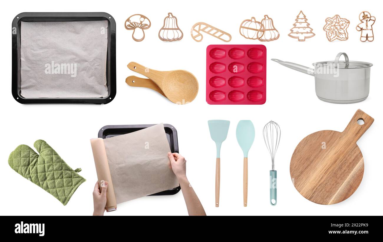 Whisk and other kitchen utensils isolated on white, collection Stock ...