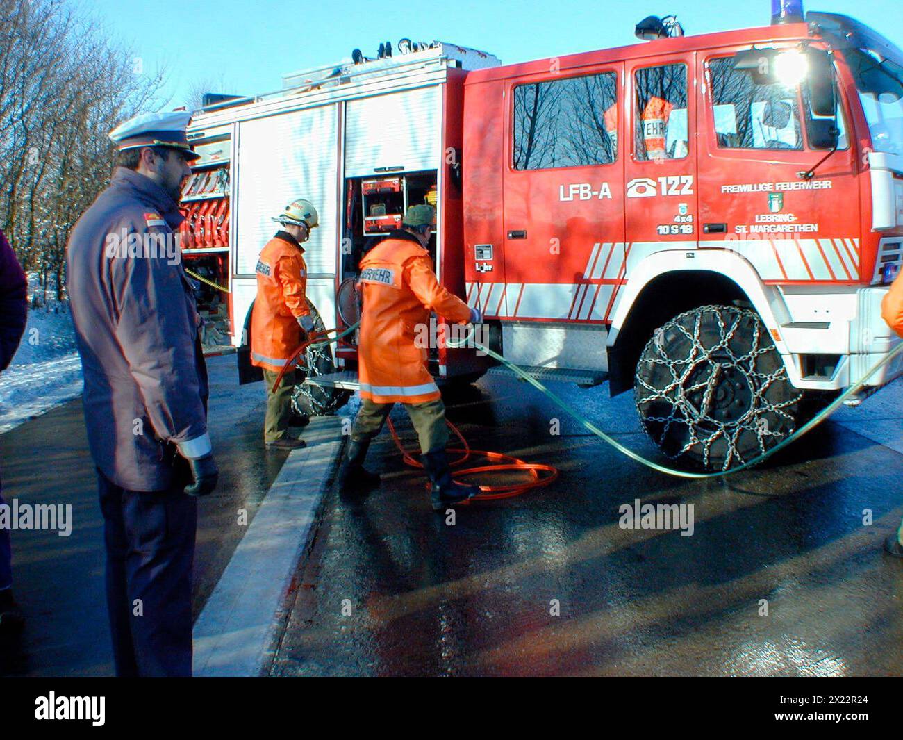 fire engines on the road in action against natural hazard fire engines ...