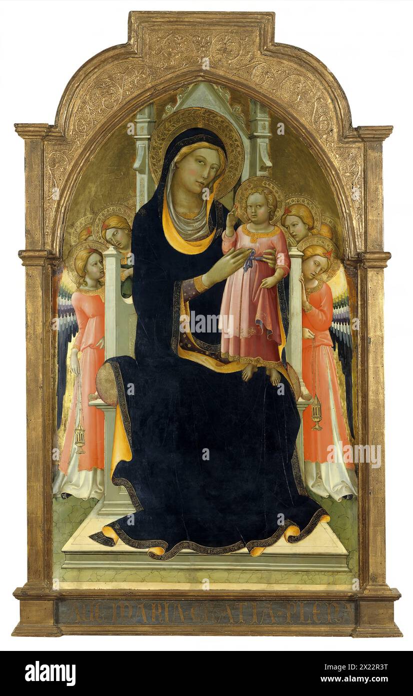 The Virgin and Child enthroned with six Angels, 1415 Stock Photo - Alamy