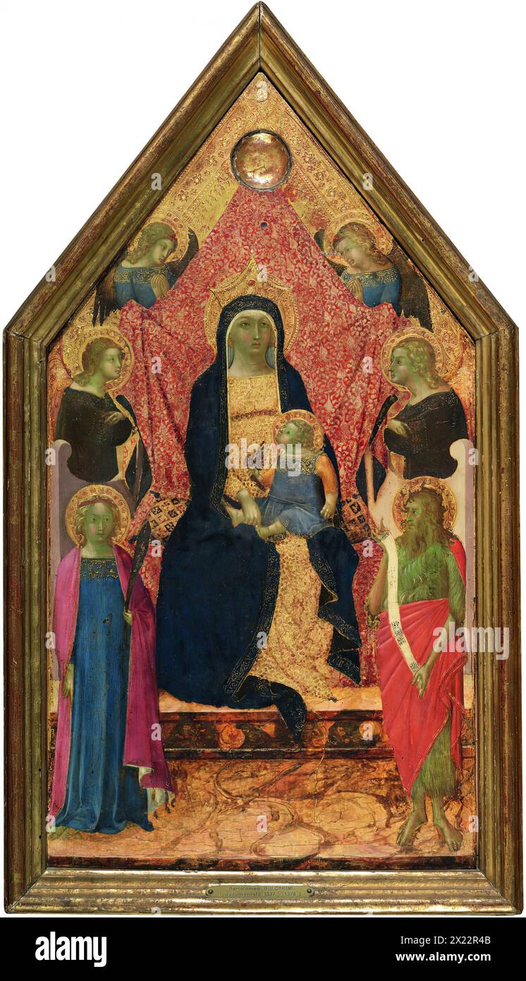 The Virgin and Child enthroned between four Angels, a Martyr Saint and ...
