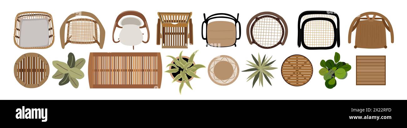 Set of patio furniture top view icons Stock Vector Image & Art - Alamy