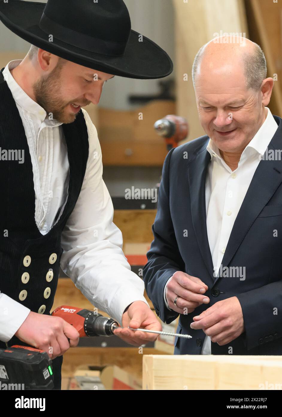 Dresden, Germany. 19th Apr, 2024. Federal Chancellor Olaf Scholz (SPD ...