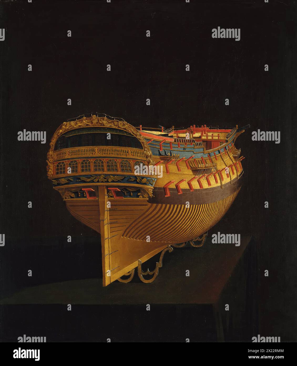Model of a Ship, Stern View, 1740 Stock Photo - Alamy