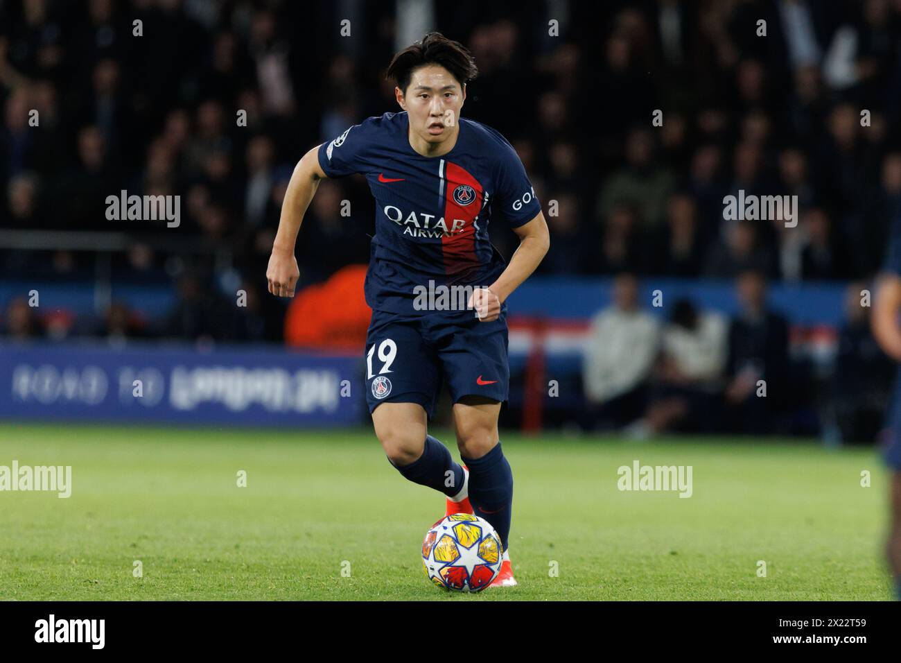 Lee Kang-in during UEFA Champions League quarterfinal between Paris ...