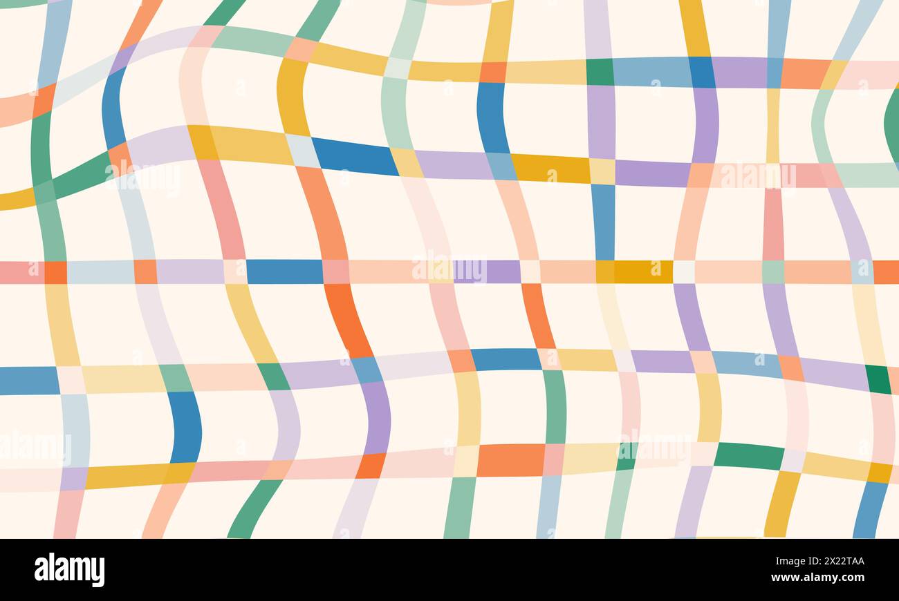Colorful abstract background in doodle style. Distorted striped ...
