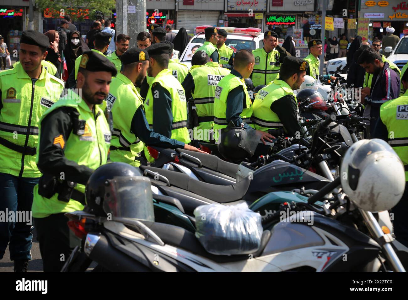 Tehran, Iran. 19th Apr, 2024. Iranian police special forces are ...