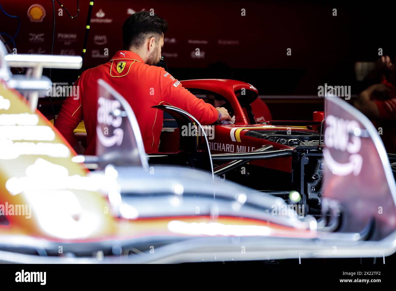 Scuderia Ferrari SF-24, mechanical detail Nose front wing during the ...