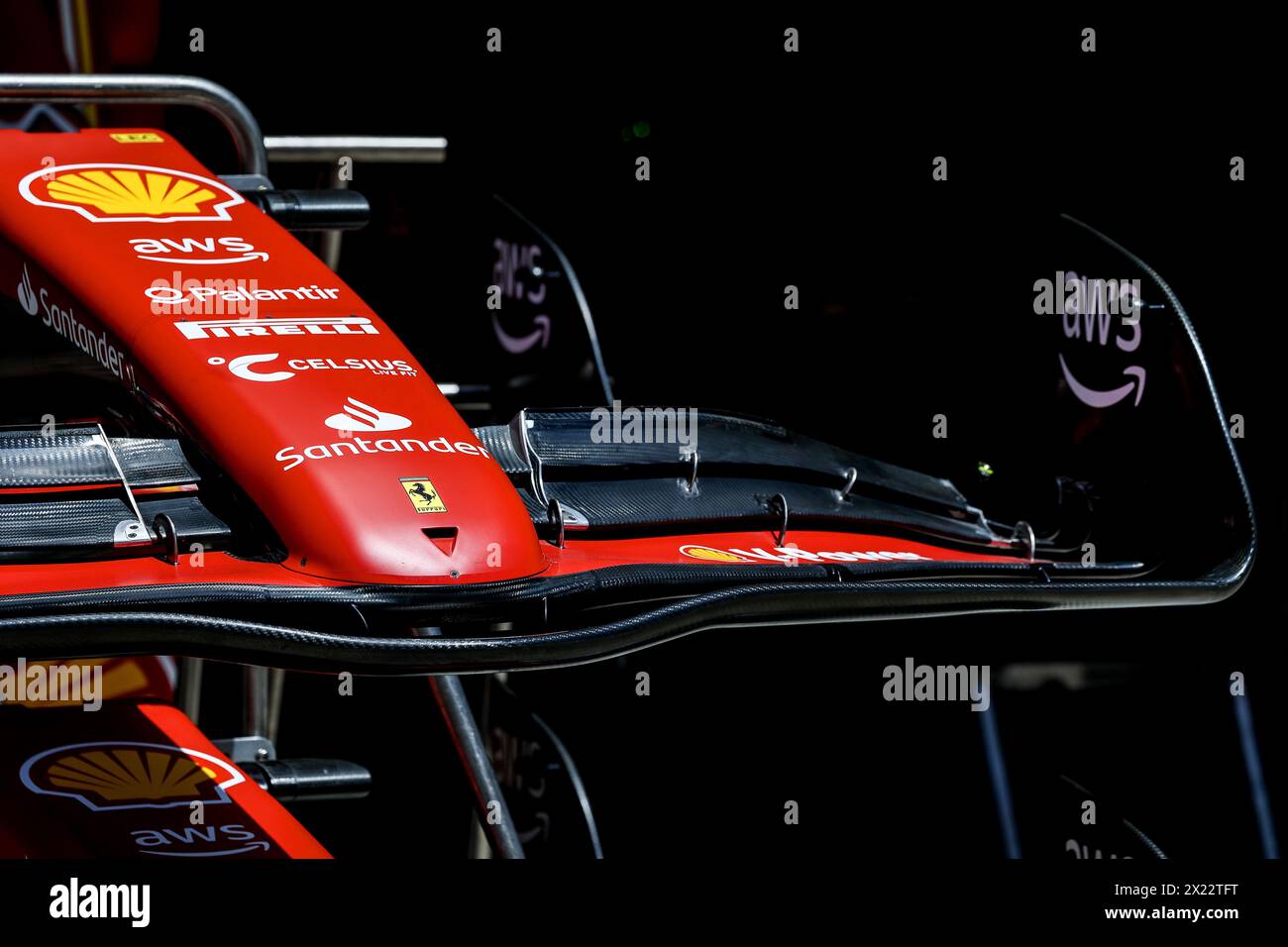 Scuderia Ferrari SF-24, mechanical detail Nose front wing during the ...