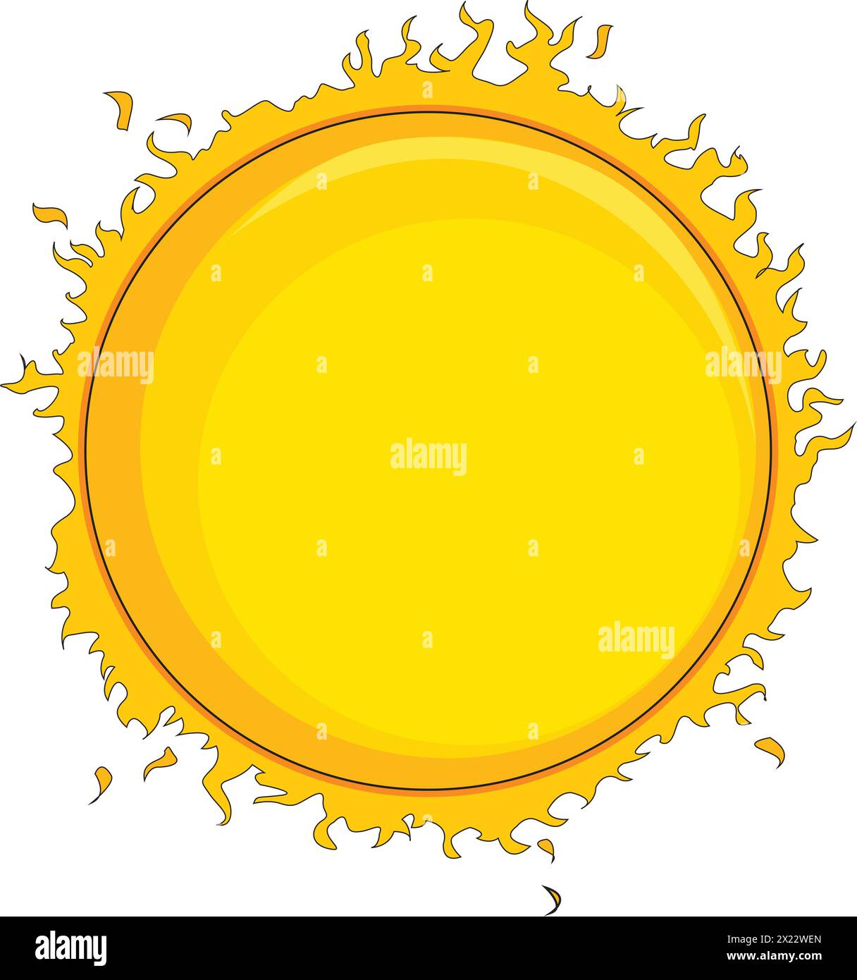 Vector hot burning sun shining brightly vector illustration Stock ...