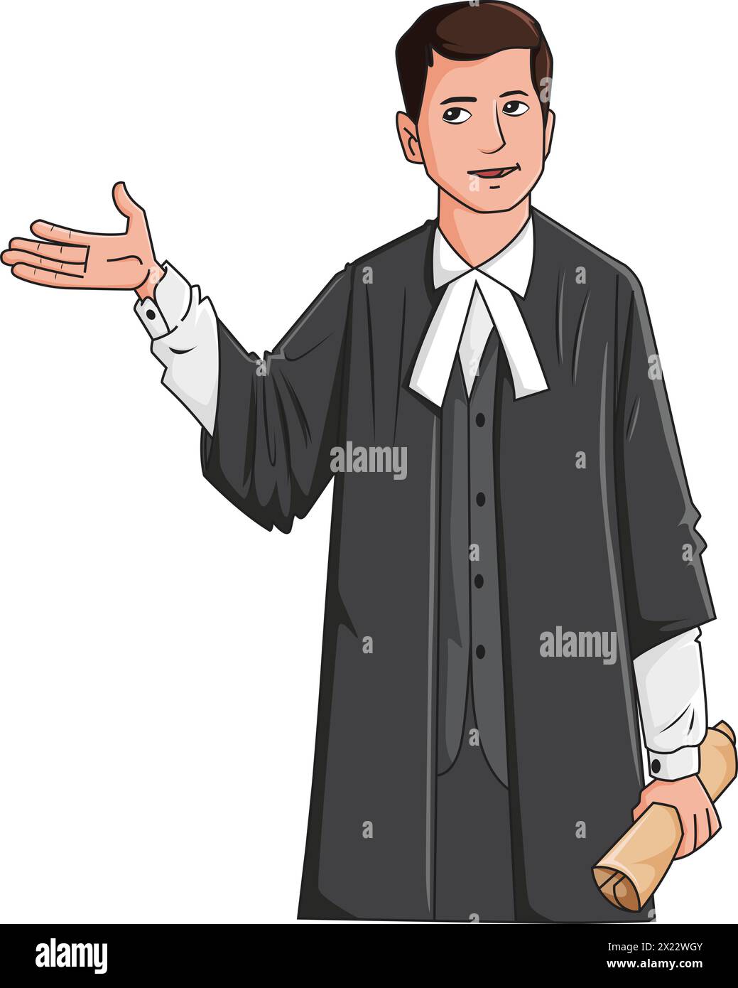 Vector lawyer with degree in hand vector illustration Stock Vector ...