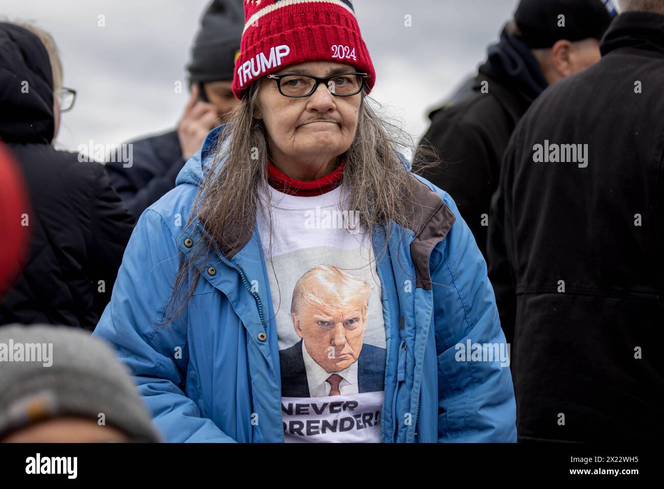 SCHNECKSVILLE, PENNSYLVANIA - APRIL 13: Supporters of former President ...
