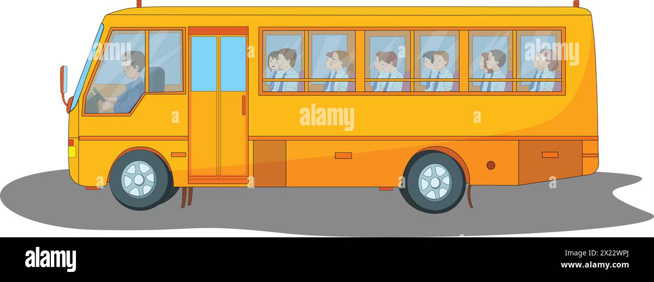 Moving bus vector illustration Stock Vector Image & Art - Alamy