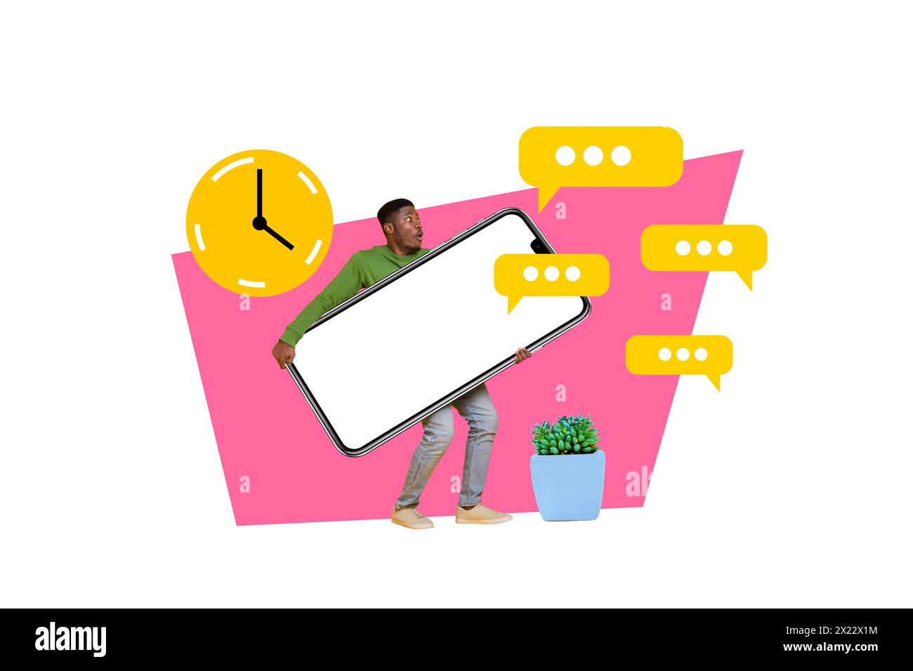 Man alarm clock mobile Cut Out Stock Images & Pictures - Alamy