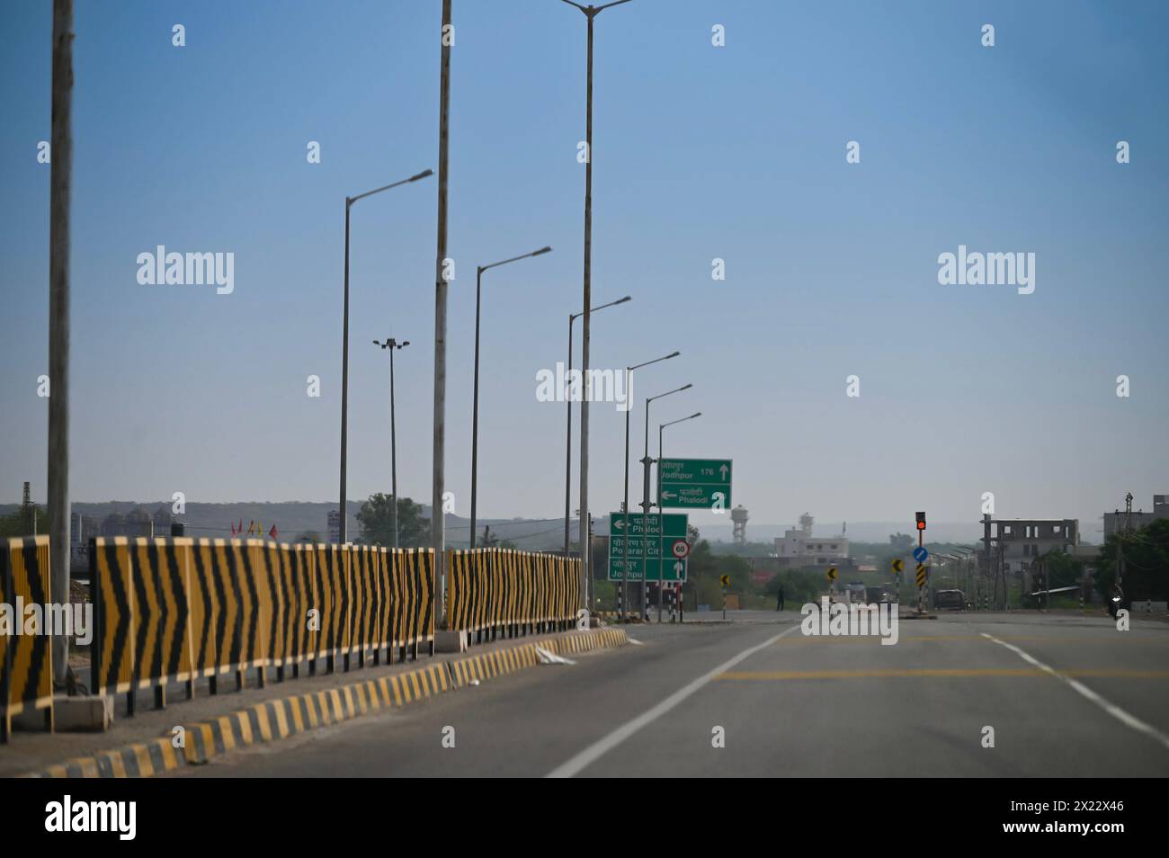 Flyover on the road connecting Jaisalmer and Jodhpur, Rajasthan, India ...