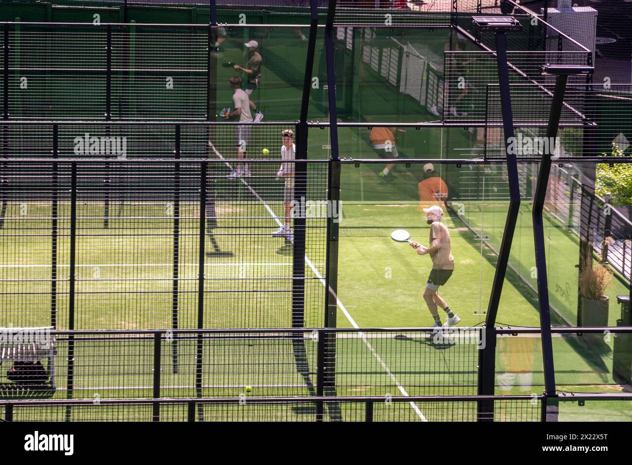 Padel players at the Reserve Padel courts in the Hudson Yards ...