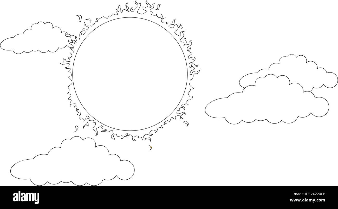 Clouds and sun drawing Cut Out Stock Images & Pictures - Alamy