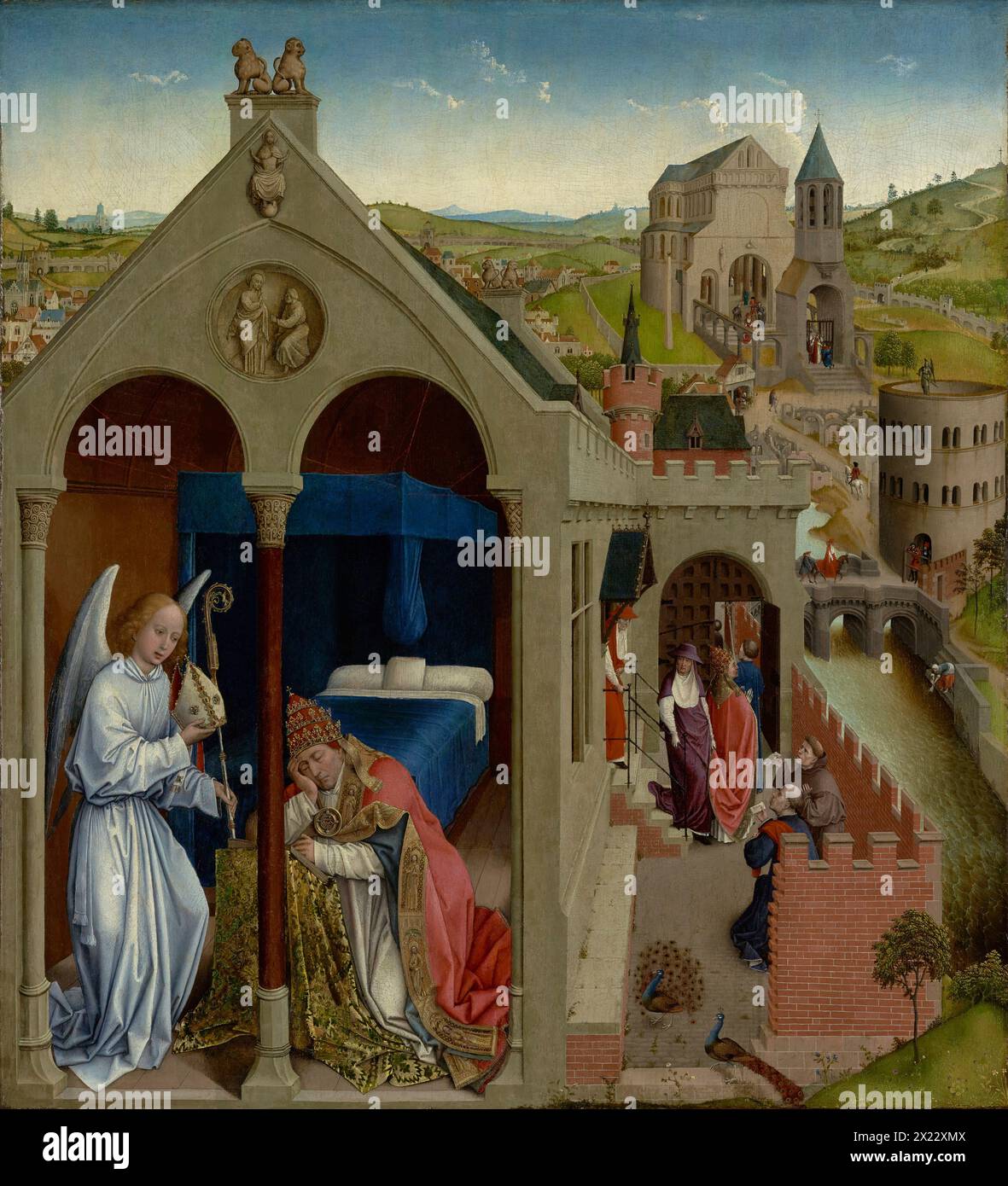 Painting of The Dream of Pope Sergius Workshop of Dutch painter Rogier ...