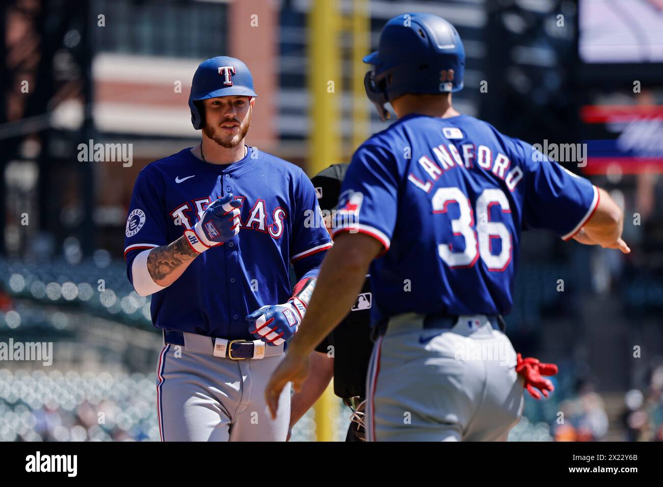 DETROIT, MI - APRIL 18: Texas Rangers catcher Jonah Heim (28 ...