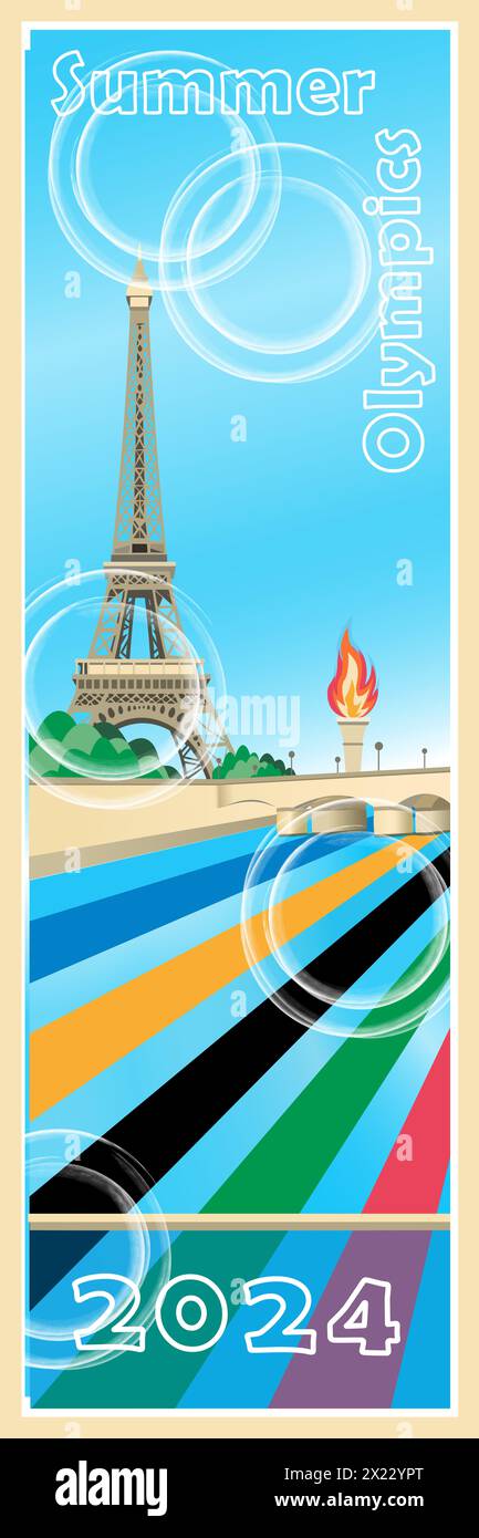Paris, France, July 2024. Vector Illustration. The Summer Olympics ...