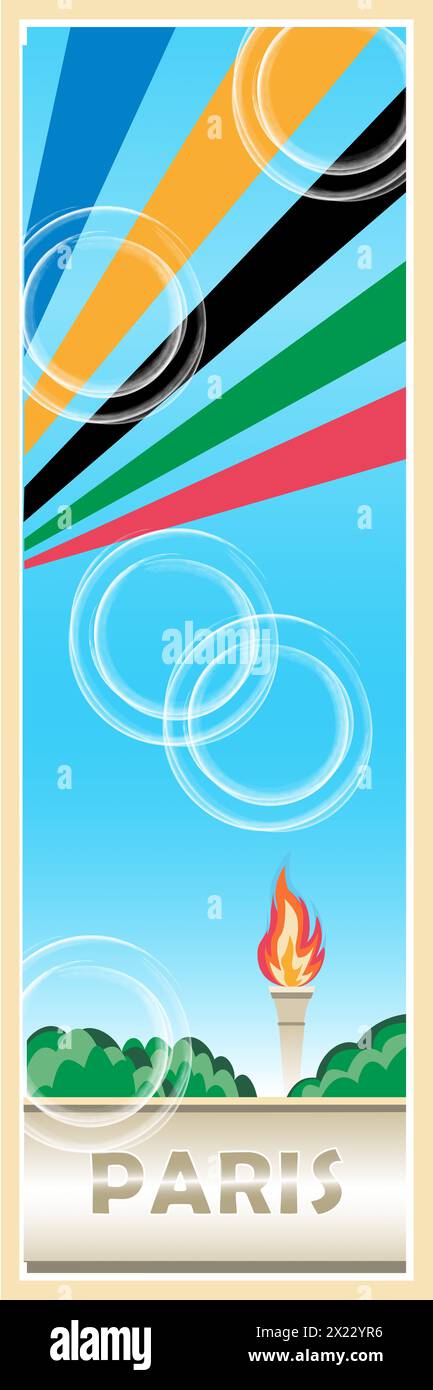 Paris, France, July 2024. Vector Illustration. The Summer Olympics. The ...