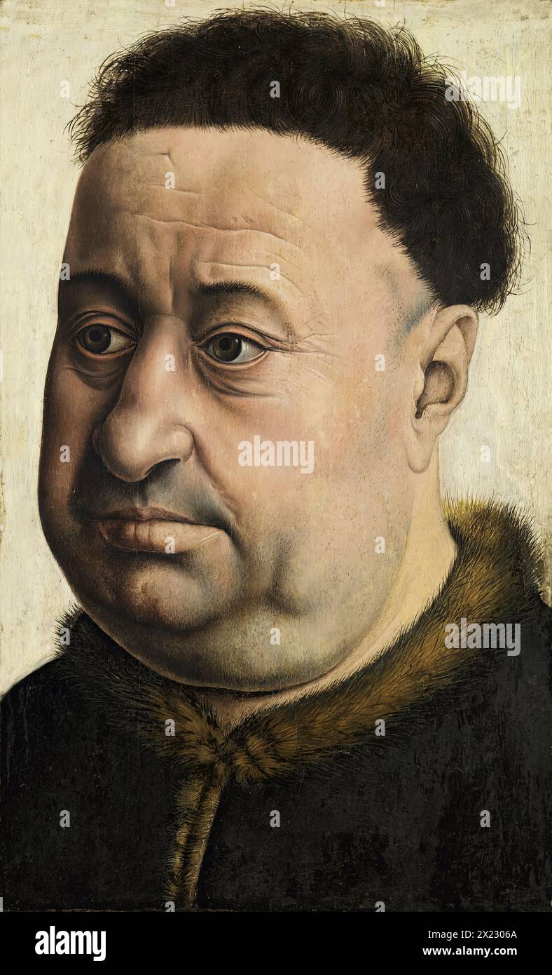 Portrait of a Stout Man. Robert de Masmines (?), 1425 Stock Photo - Alamy