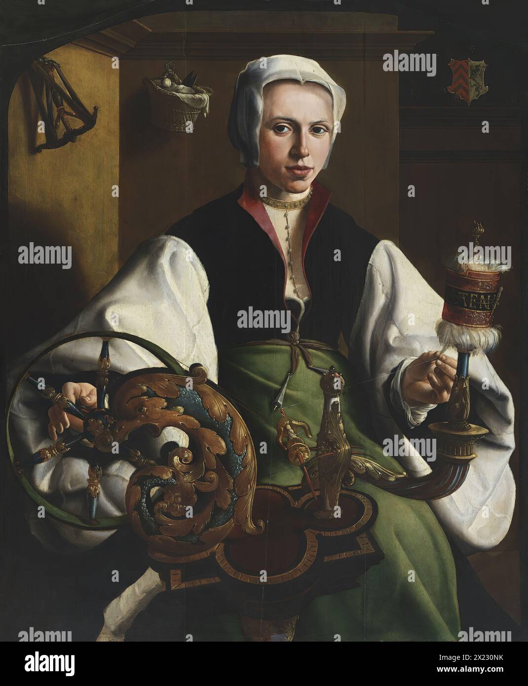 A dutch woman at her spinning wheel hi-res stock photography and images ...