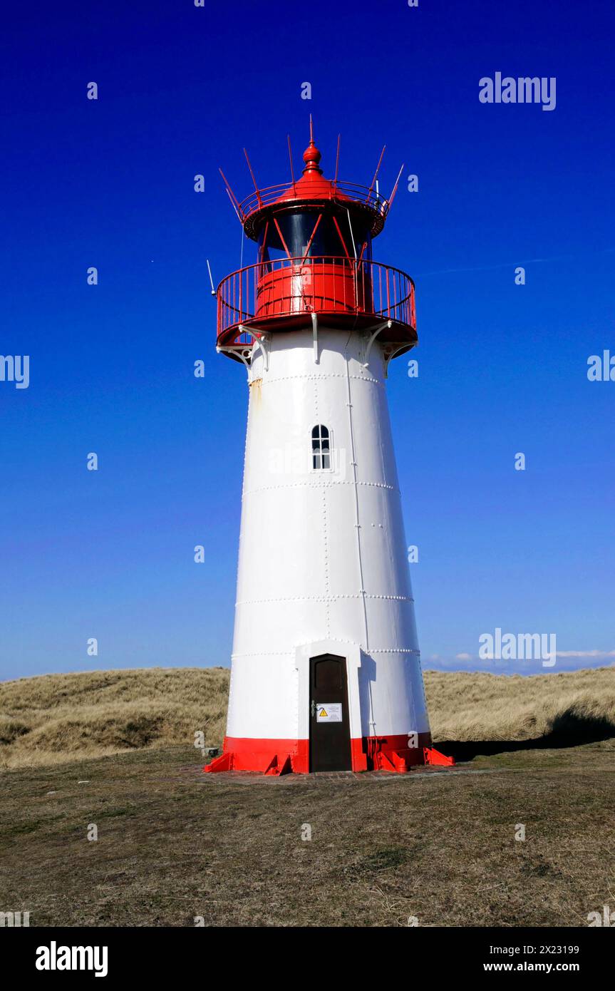 Sylt, Schleswig-Holstein, Lighthouse at Ellenbogen, Sylt, North Frisian ...