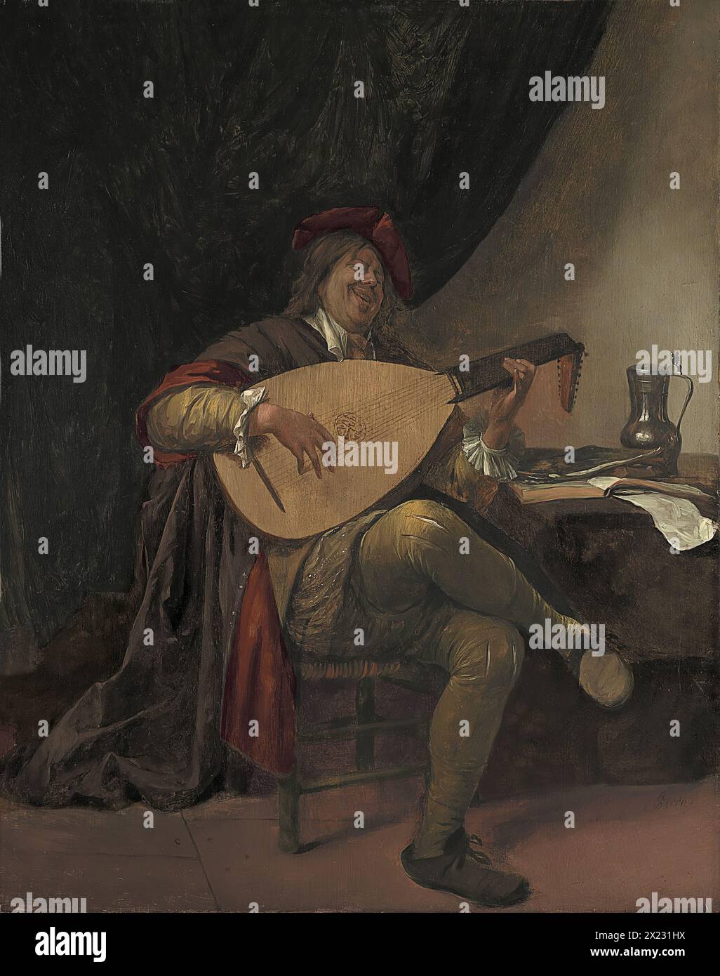 Self- Portrait playing the Lute, 1663 Stock Photo - Alamy