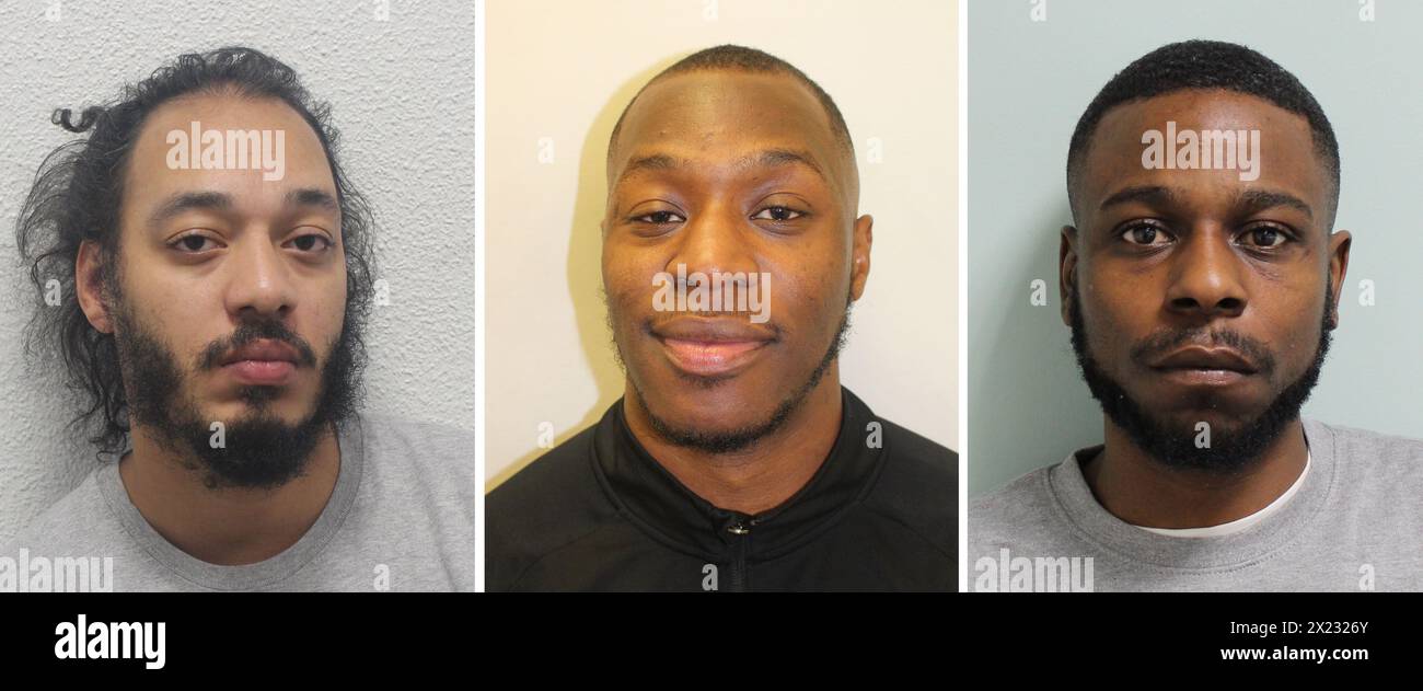 Undated handout photo issued by Metropolitan Police of (left to right ...