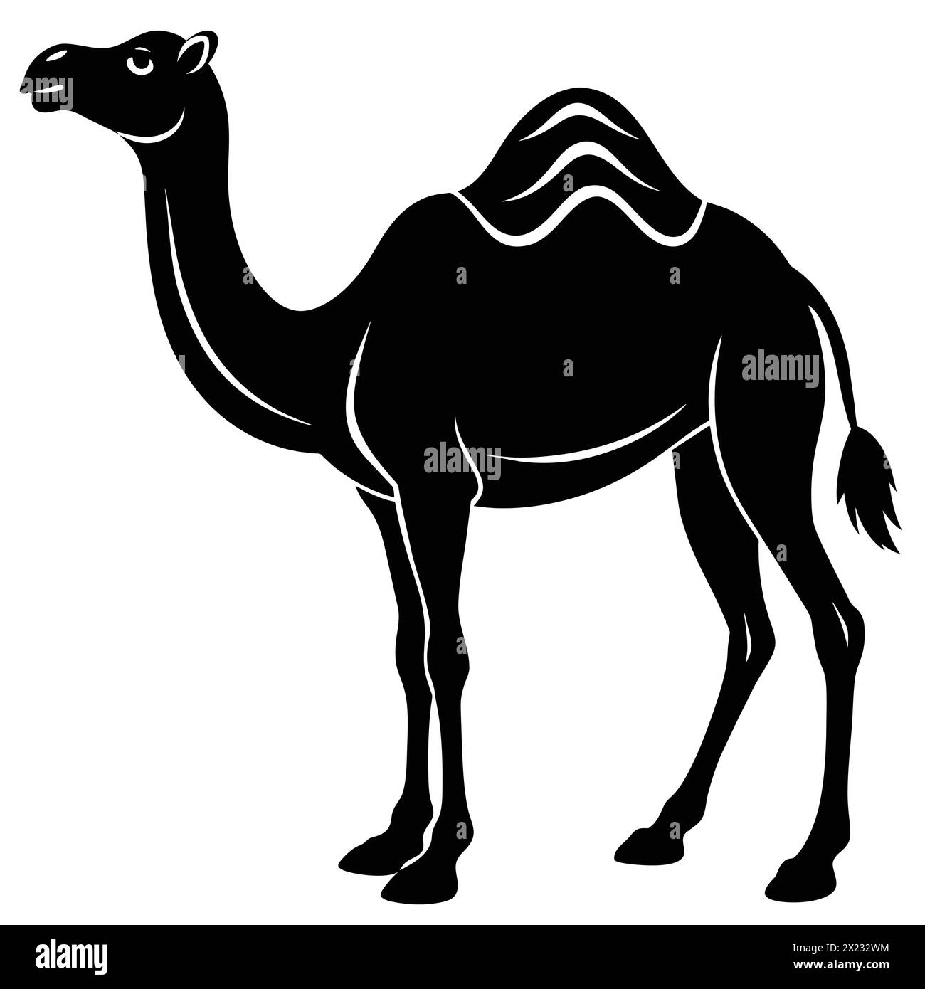 Camel silhouette vector image Black and White Stock Photos & Images - Alamy