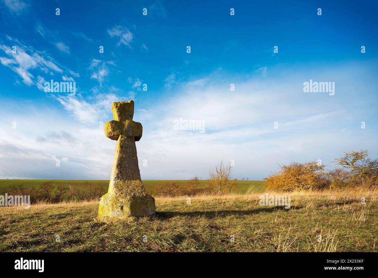 Medieval stone cross, murder cross, atonement cross, Freyburg (Unstrut ...