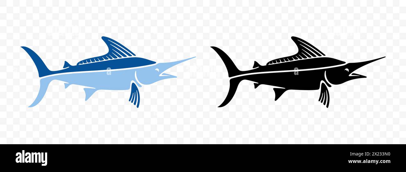 Marlin or swordfish, nature and wildlife, graphic design. Fish and sea ...