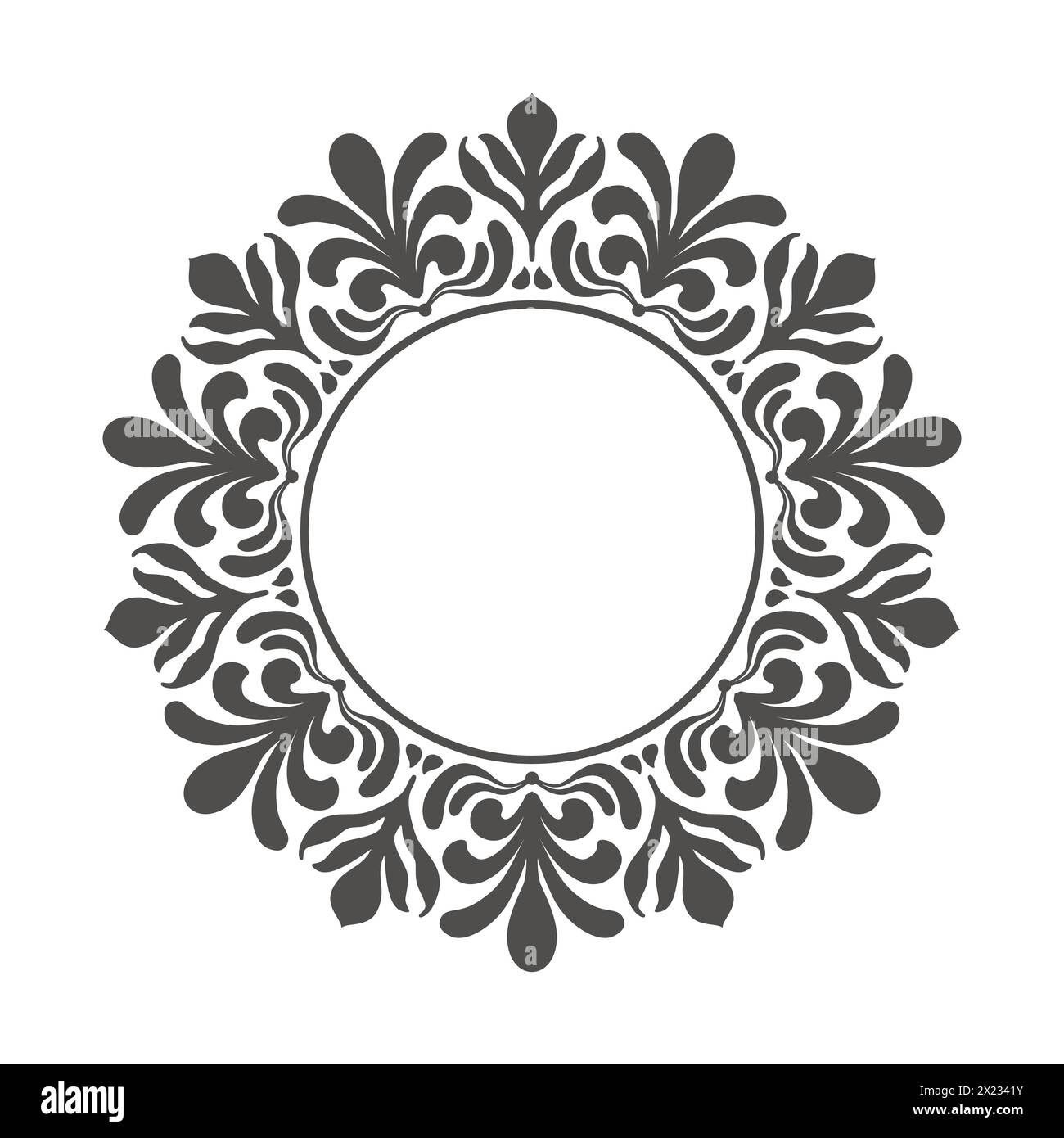 Decorative floral circle border hi-res stock photography and images - Alamy